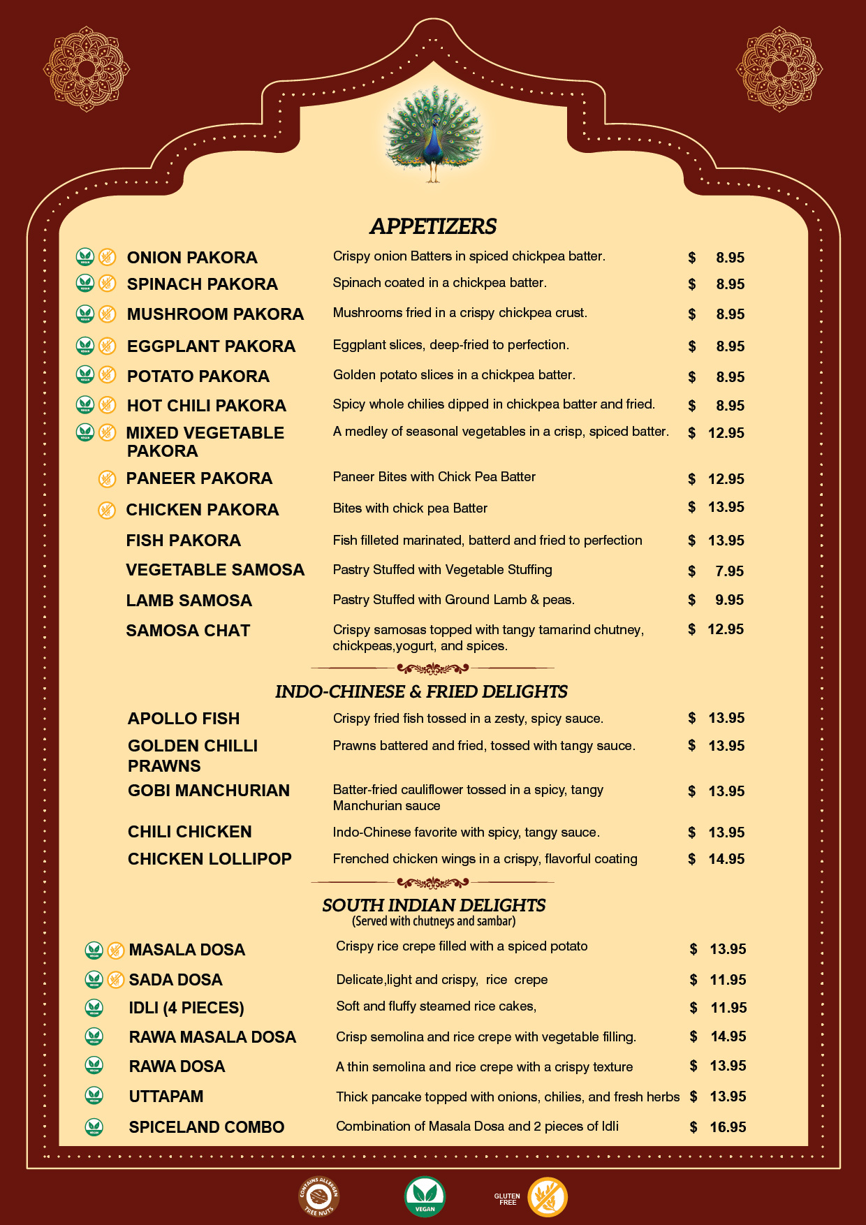Menu - Spiceland Indian Restaurant, Bend, Oregon 97703