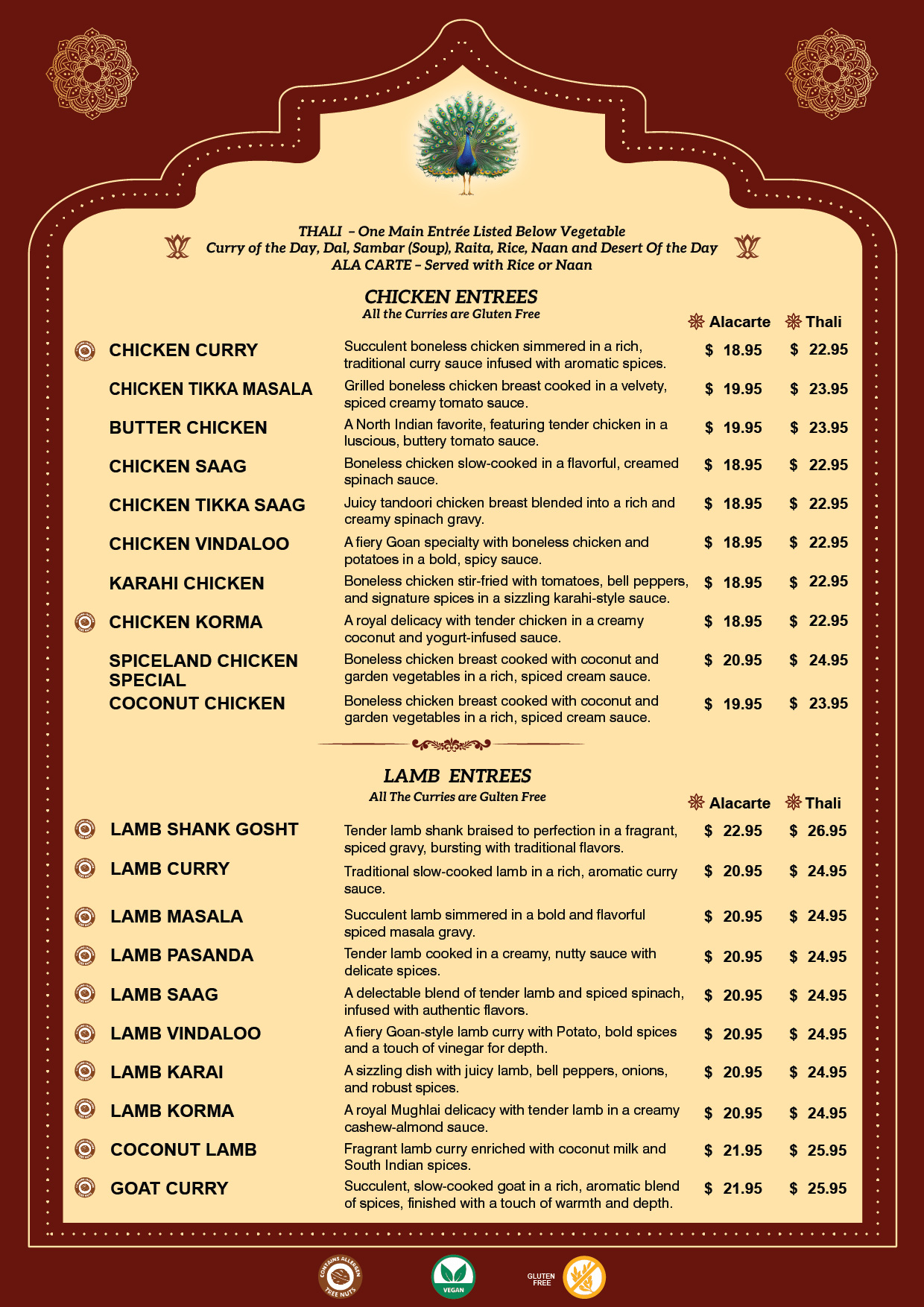 Menu - Spiceland Indian Restaurant, Bend, Oregon 97703